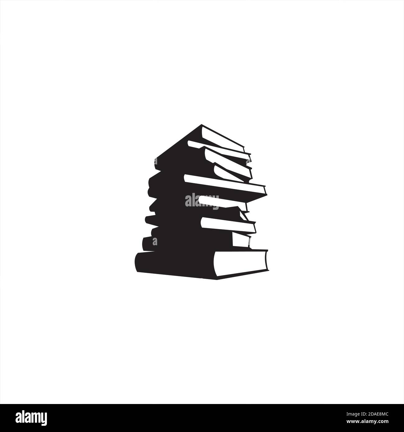 Vertical stack of books isolated on white background Stock Vector Image ...