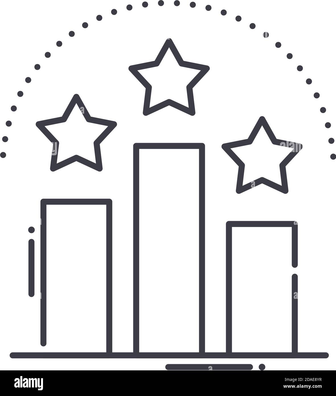 Best ranking icon, linear isolated illustration, thin line vector, web ...