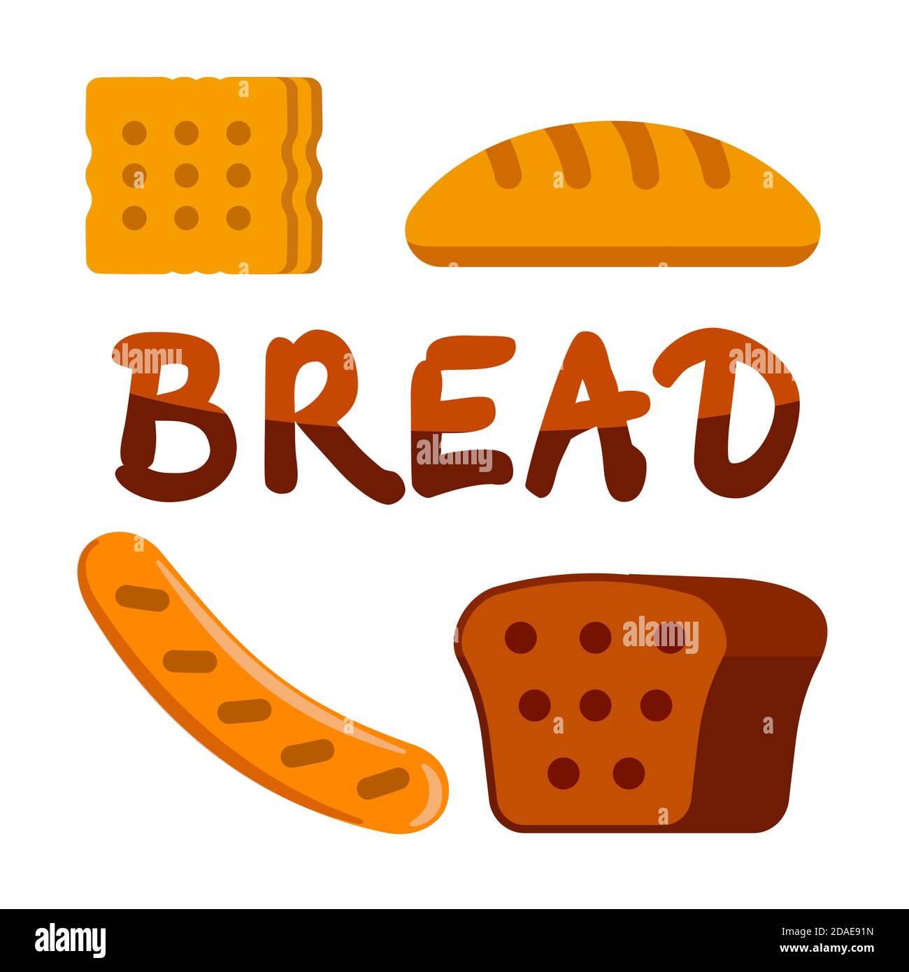 illustration of the bakery and bread color signboard Stock Vector Image ...