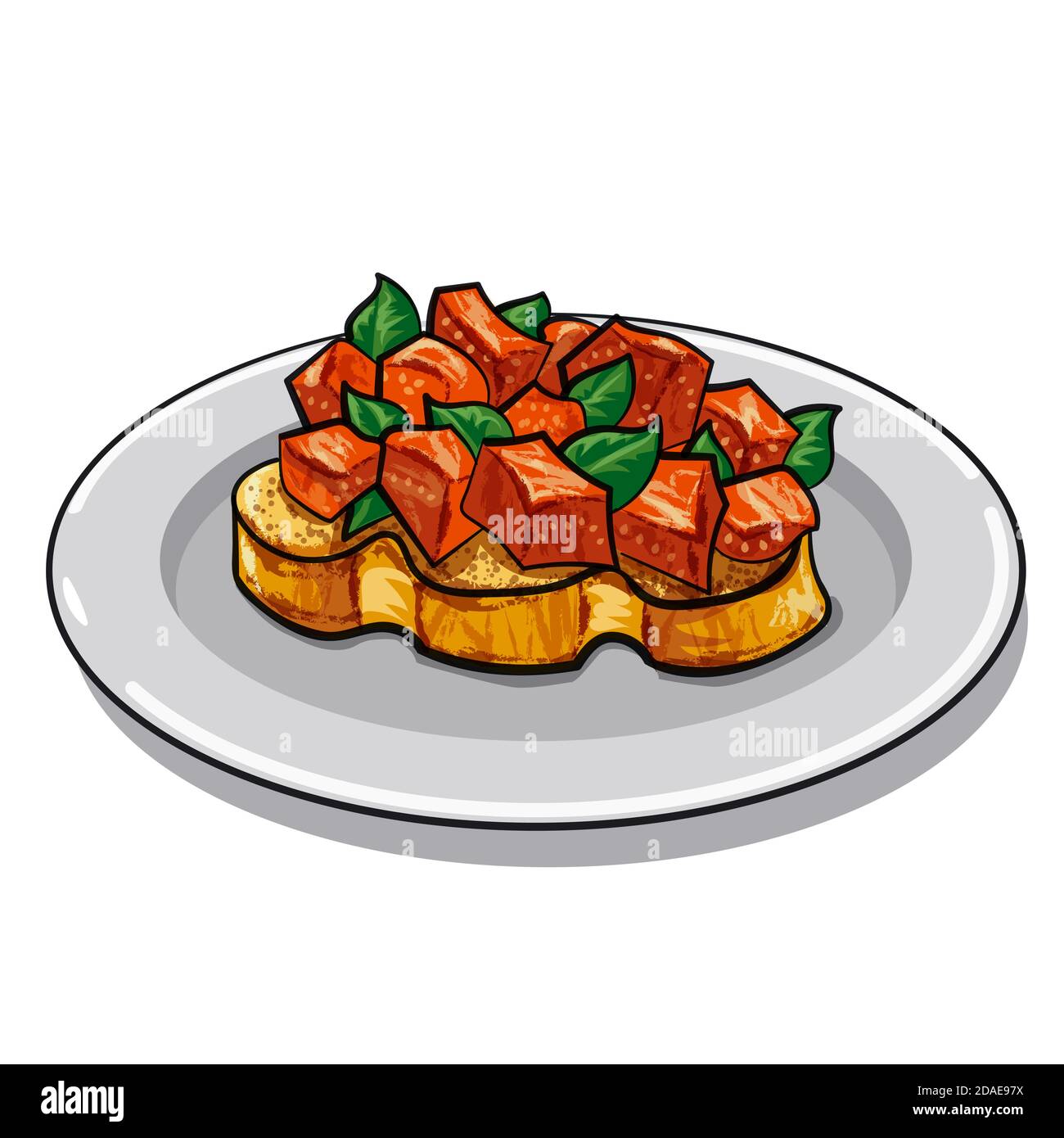 Bruschetta italian sandwich tomato Stock Vector Images - Alamy