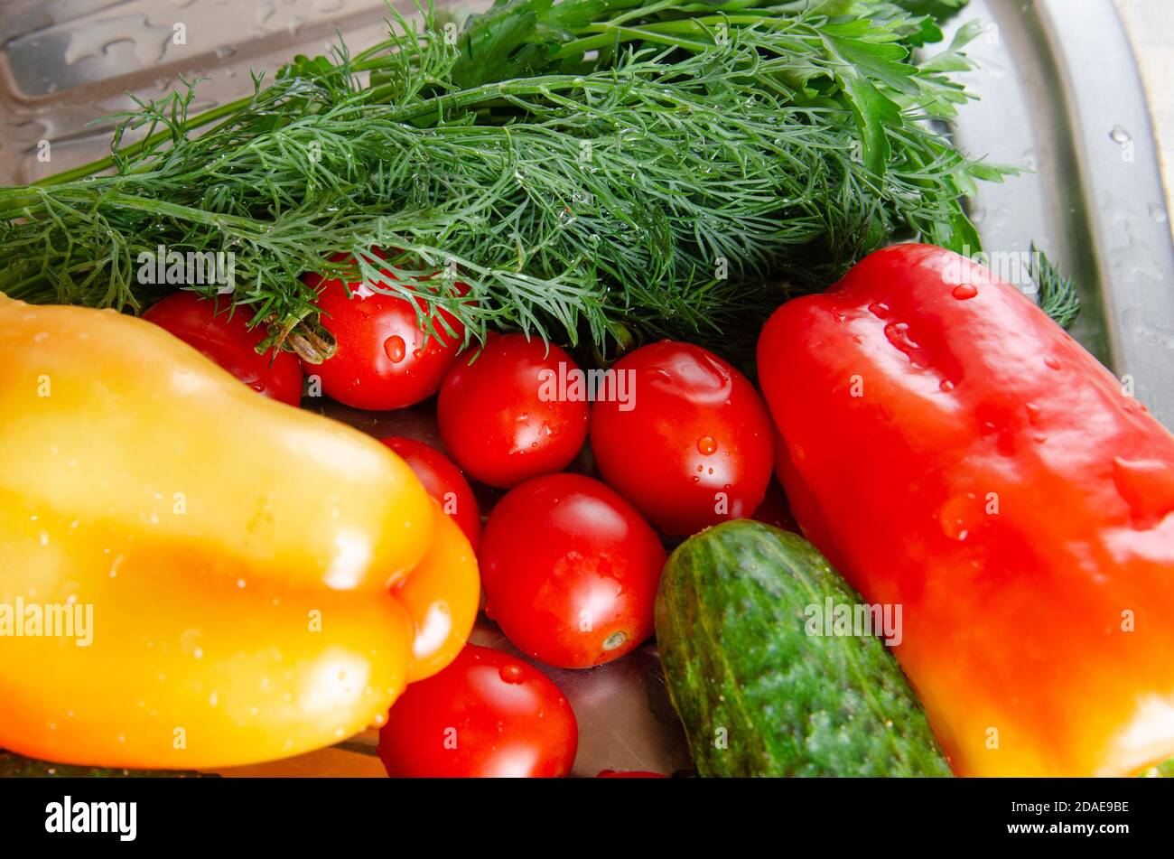 action of preparing vegetables for cooking for lunch healthy food, set ...