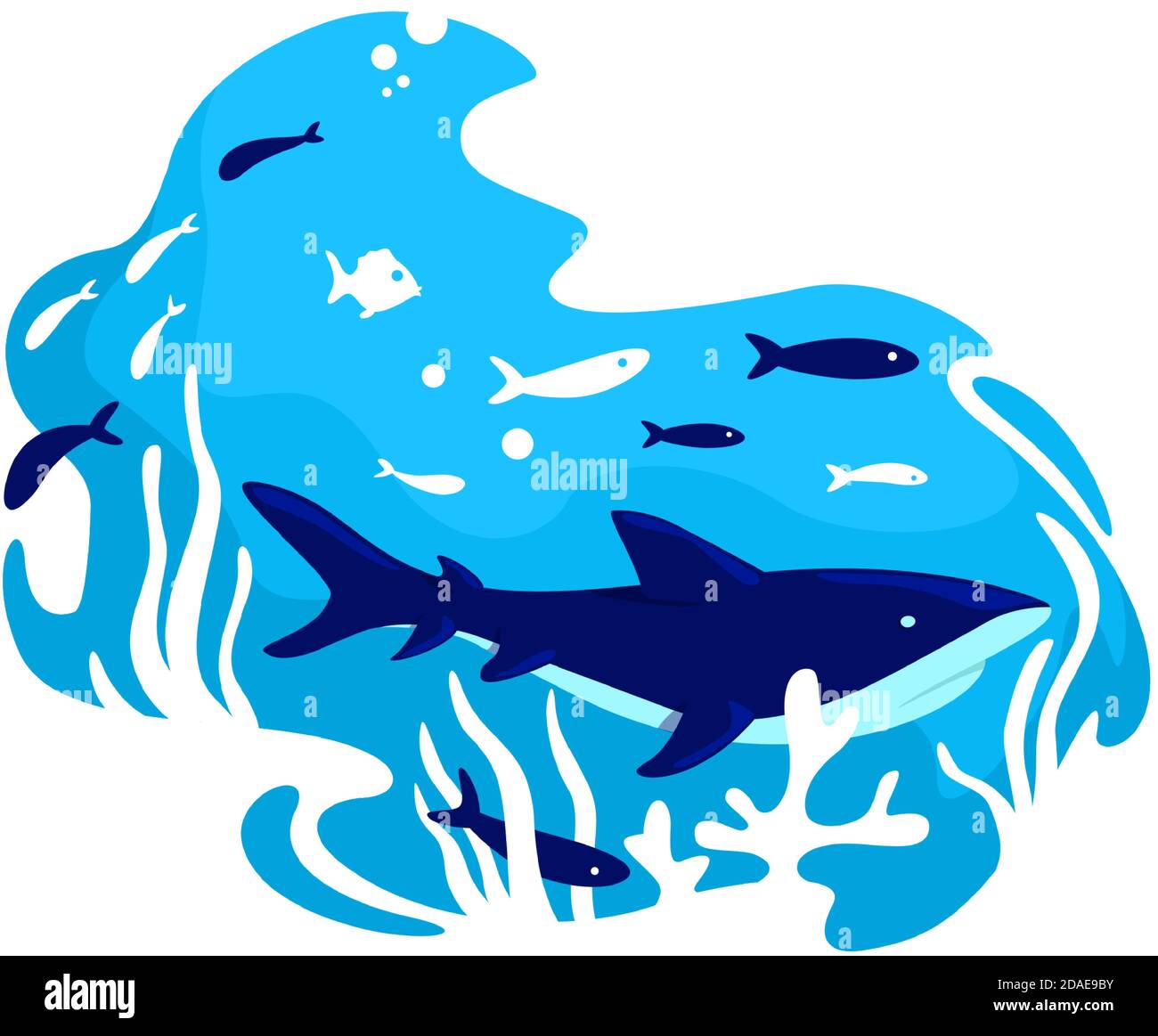 Underwater 2D vector web banner, poster Stock Vector Image & Art - Alamy