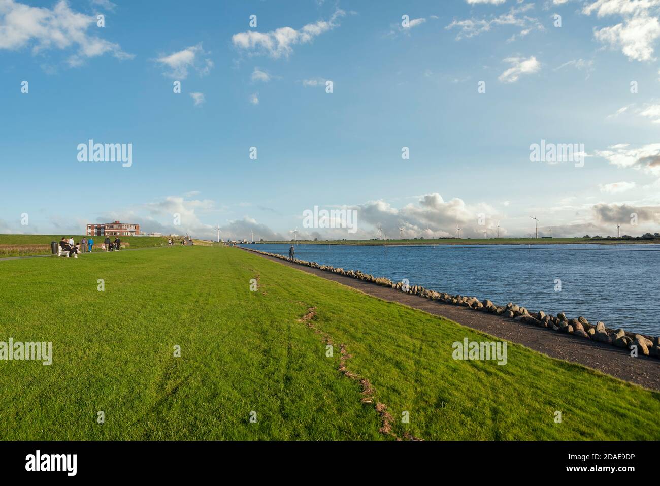 Landscape at the Husumer Au river, Husum, Schleswig-Holstein, Germany ...