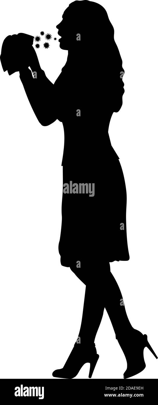 Sick woman silhouette Black and White Stock Photos & Images - Alamy