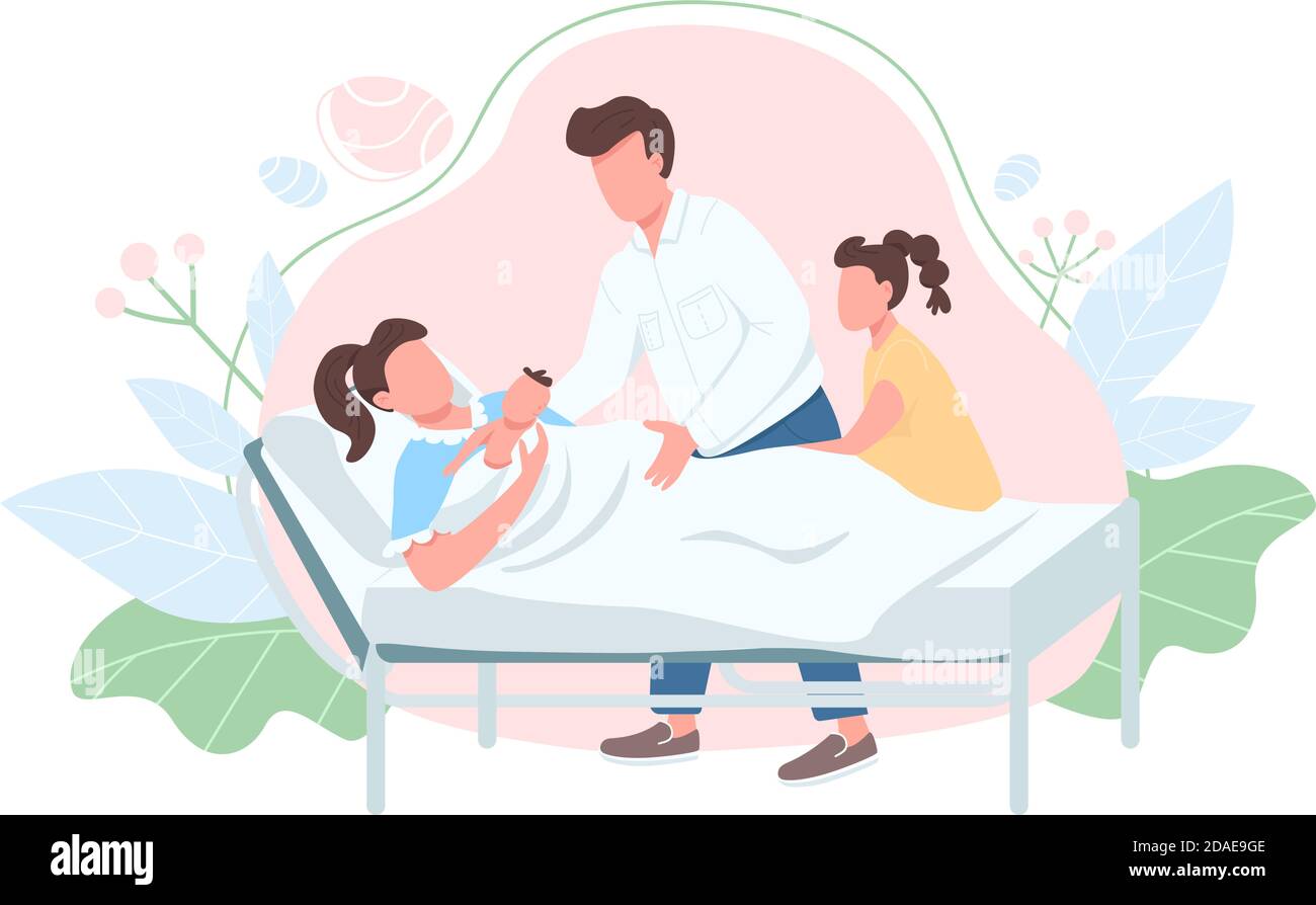 Family with baby flat color vector faceless character Stock Vector ...