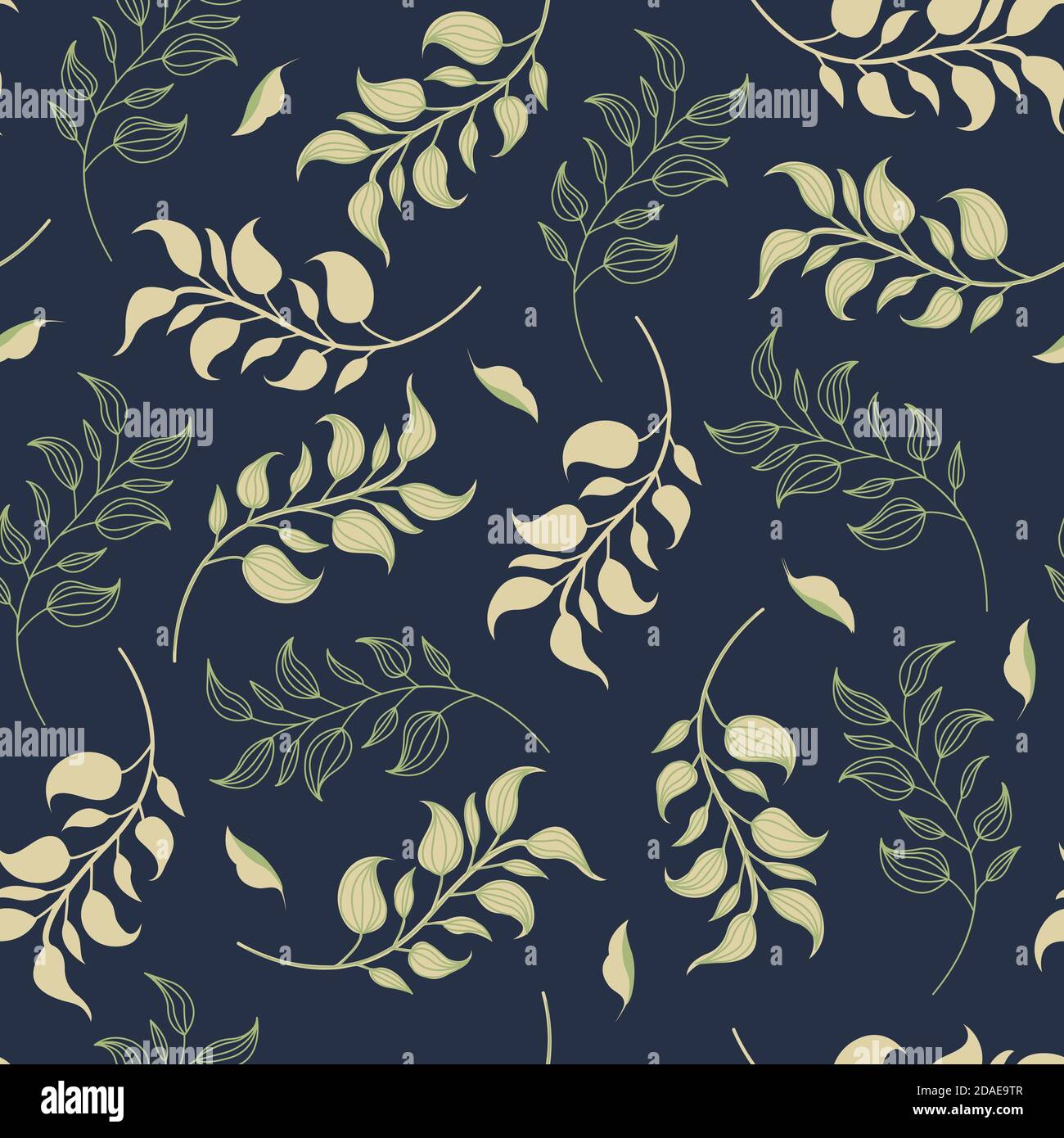 Seamless repeat pattern with leaves illustration Stock Vector Image ...