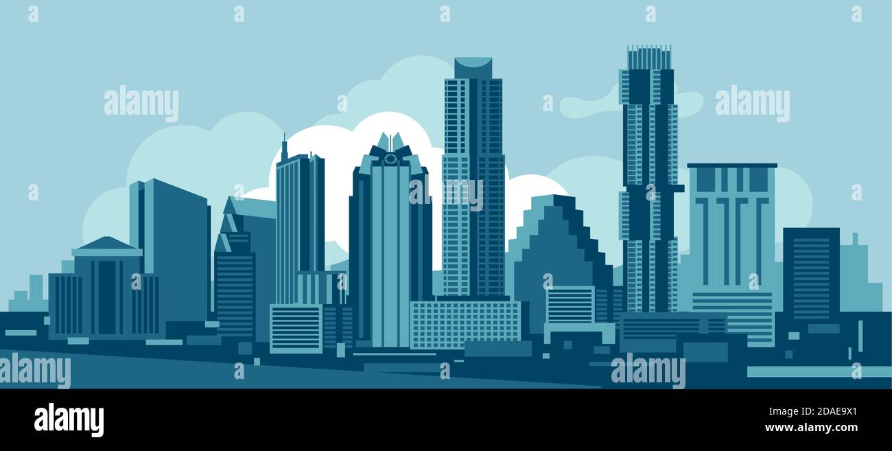 Austin downtown vector vectors hi-res stock photography and images - Alamy