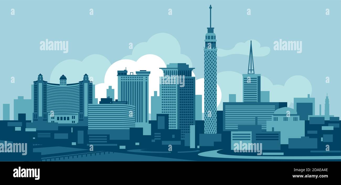 Cairo Egypt skyline Stock Vector Image & Art - Alamy