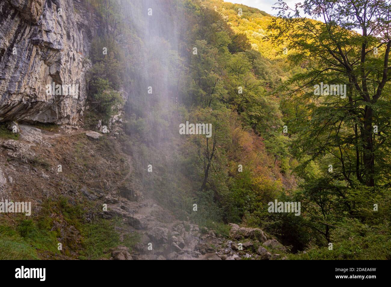 High cliff waterfall Vanturatoarea, Romania Stock Photo - Alamy