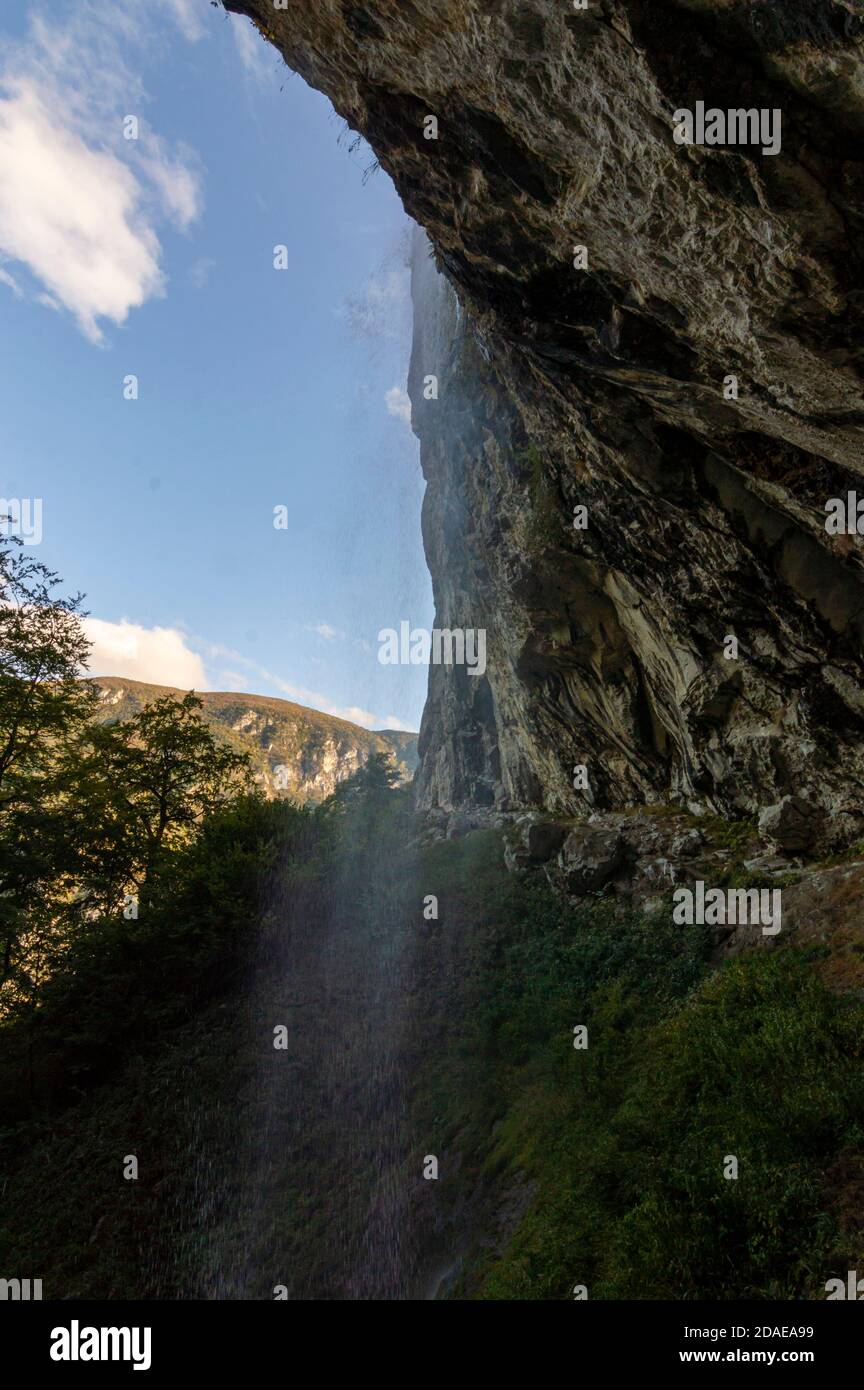 High cliff waterfall Vanturatoarea, Romania Stock Photo - Alamy