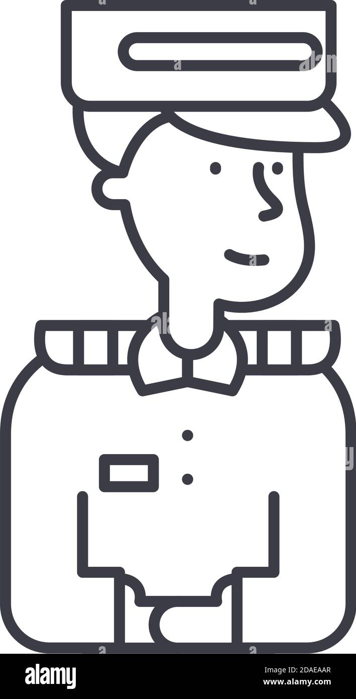 Bellboy icon, linear isolated illustration, thin line vector, web ...