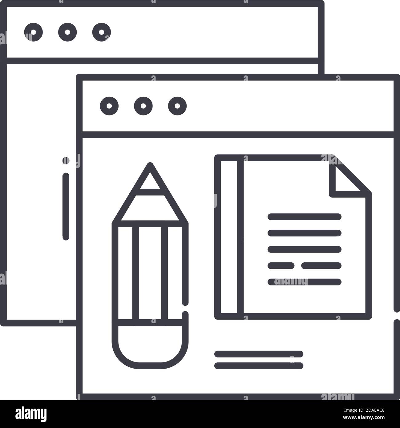 Blog concept icon, linear isolated illustration, thin line vector, web ...