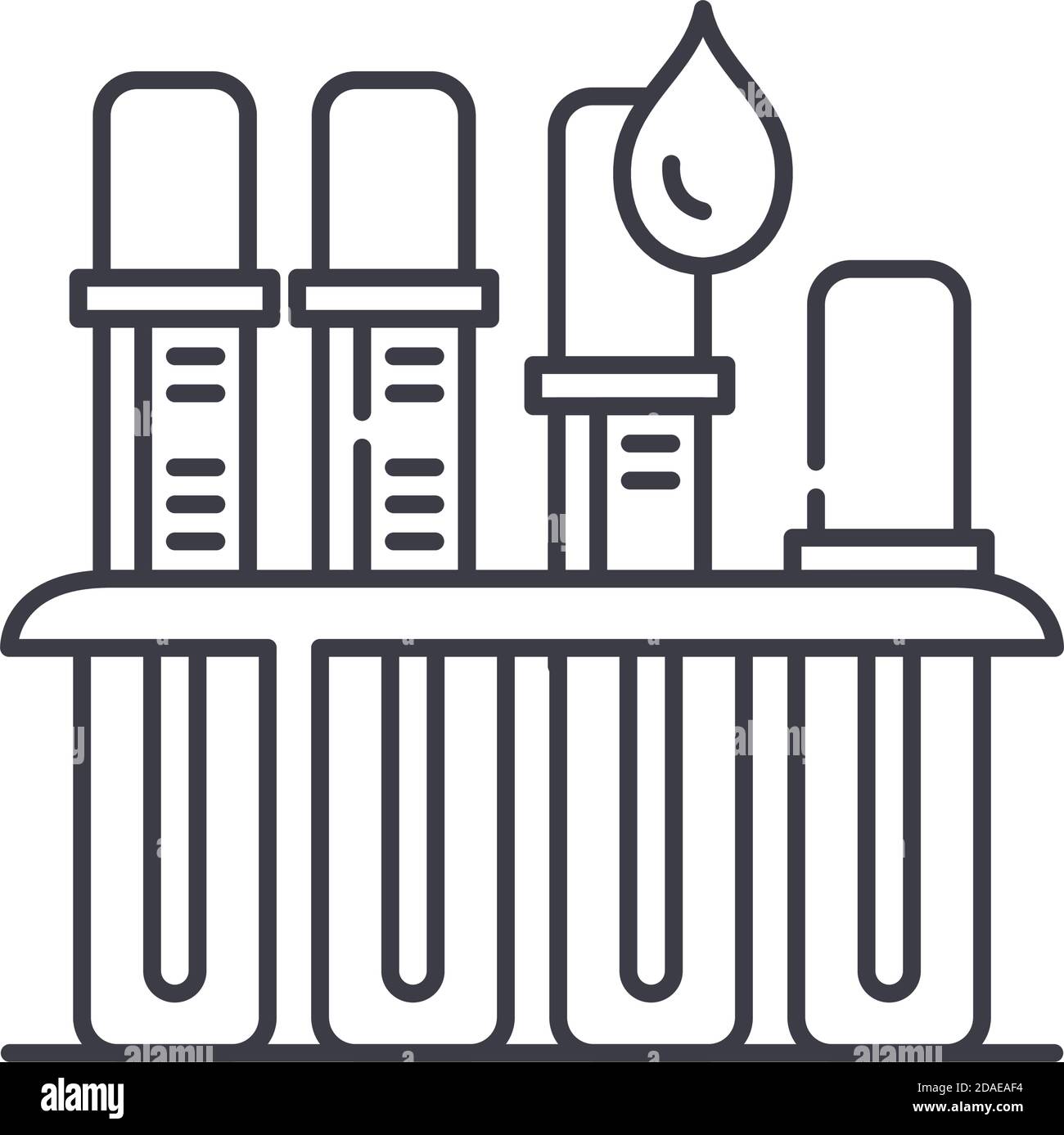 Blood test symbol icon, linear isolated illustration, thin line vector ...