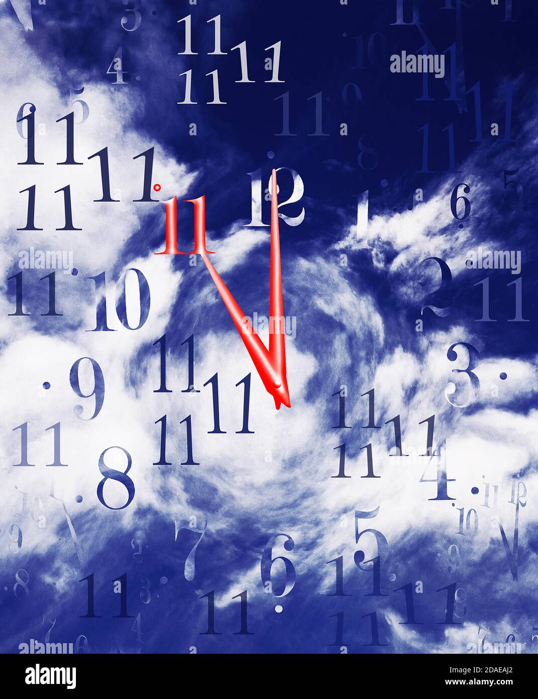 CLOCK WITH CLOUDS, SYMBOLIC IMAGE Stock Photo - Alamy