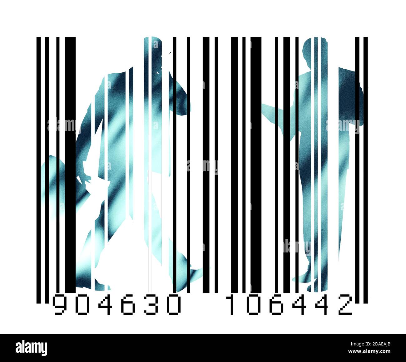 BARCODE WITH BUSINESS MEN Stock Photo - Alamy