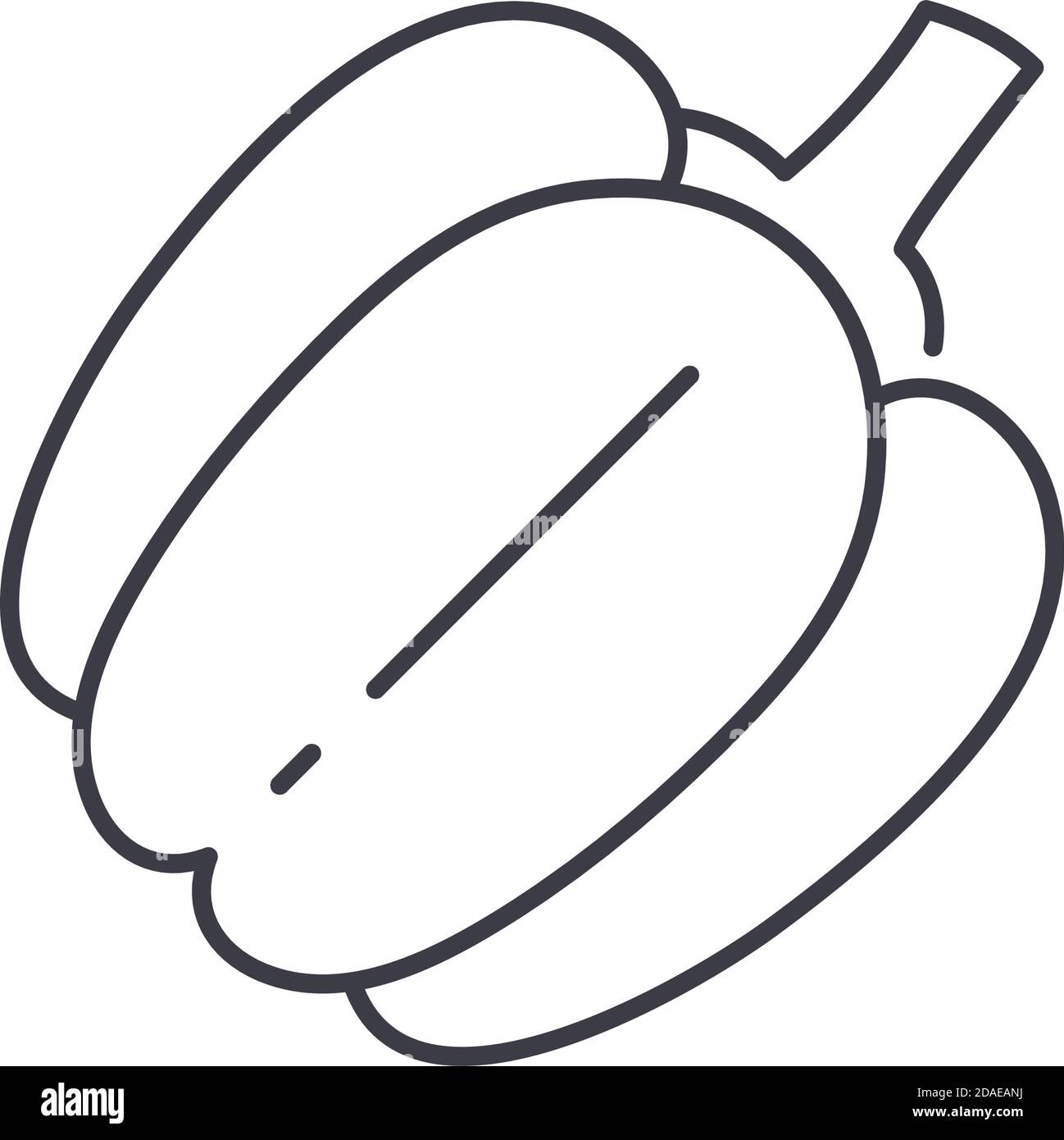 Bell pepper icon, linear isolated illustration, thin line vector, web ...