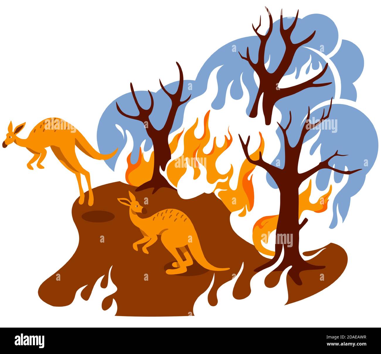 Forest fire 2D vector web banner, poster Stock Vector Image & Art - Alamy
