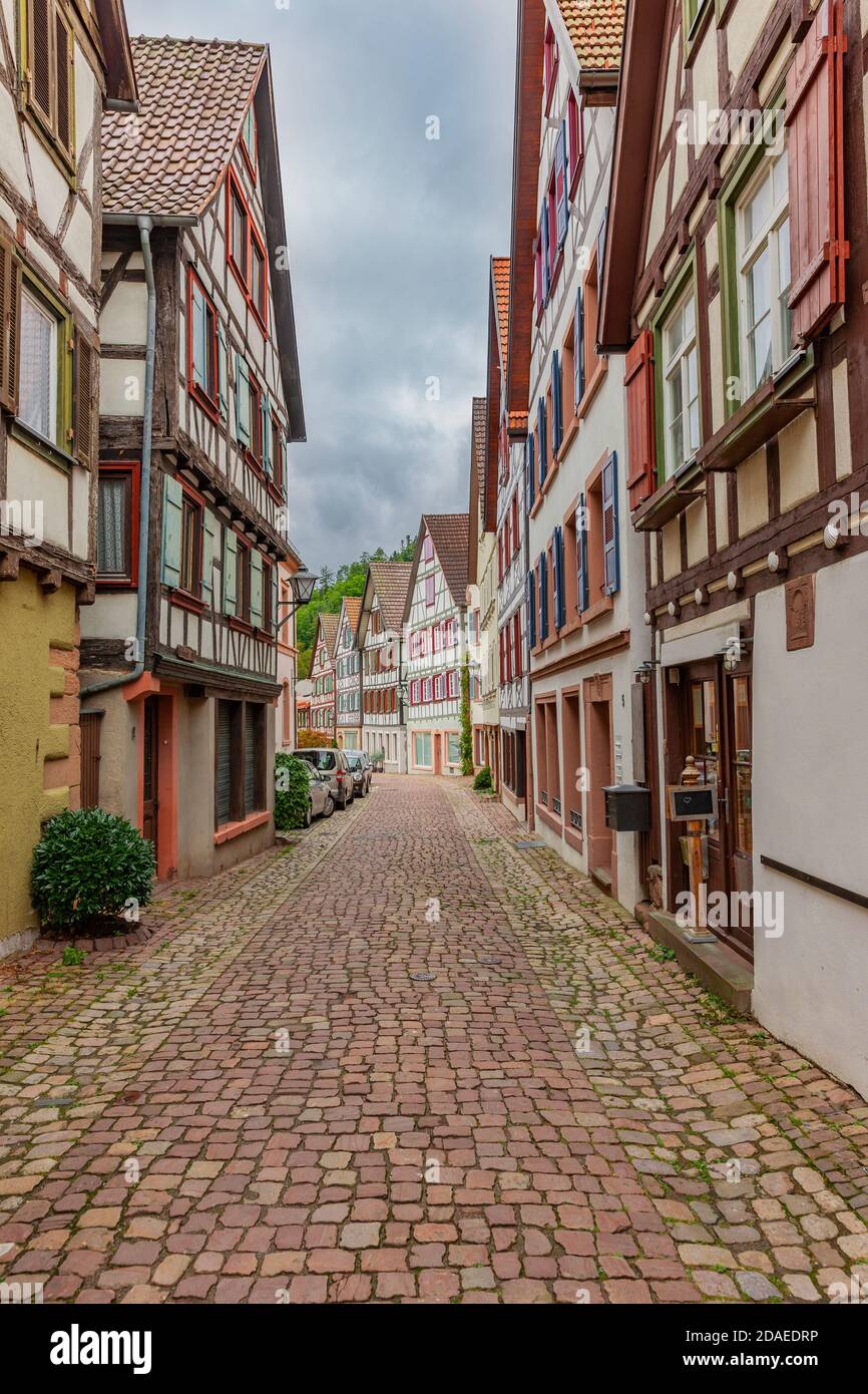 Half-timbered houses in Schiltach in the Black Forest Stock Photo - Alamy