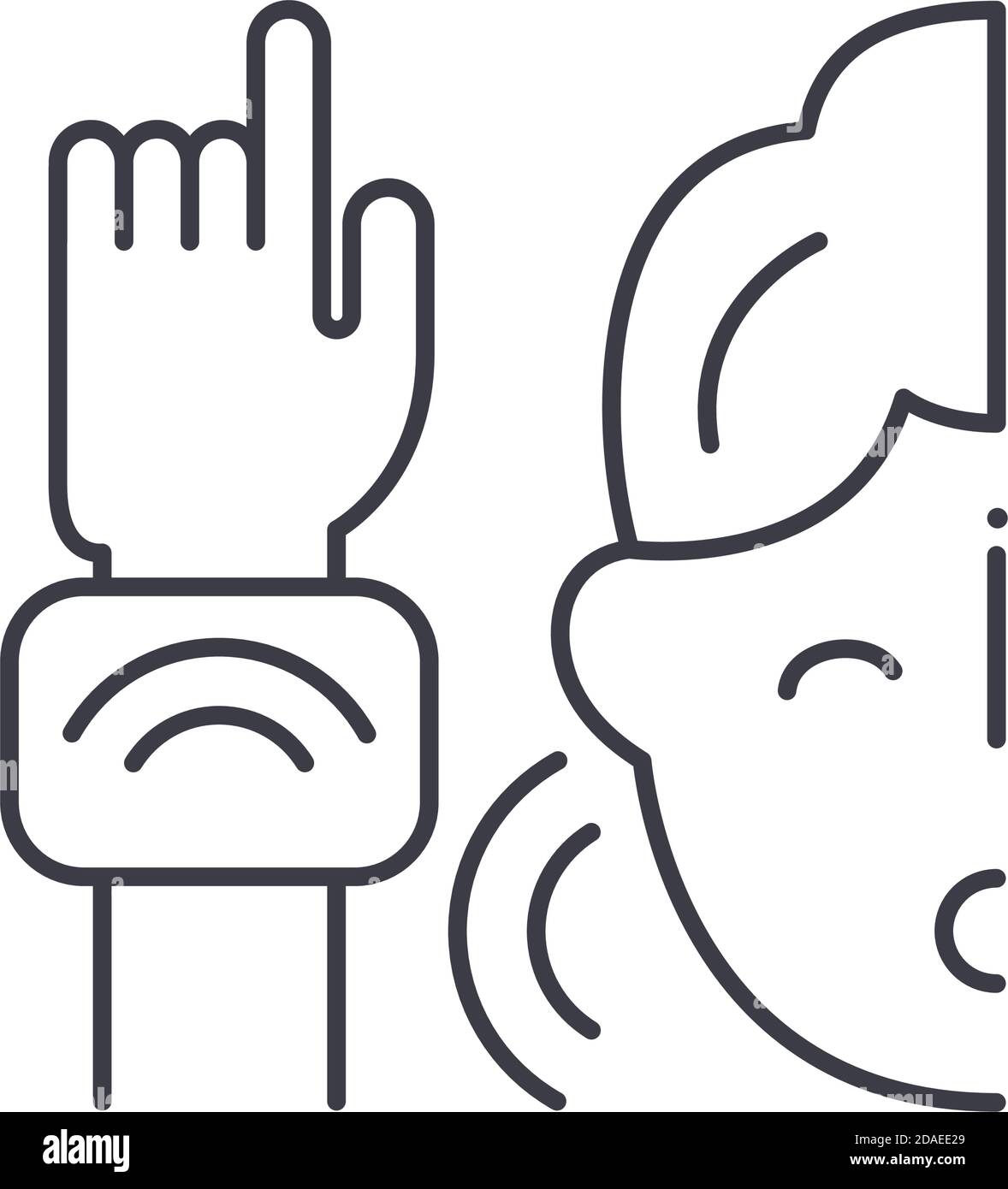 Behavioral biometric icon, linear isolated illustration, thin line ...
