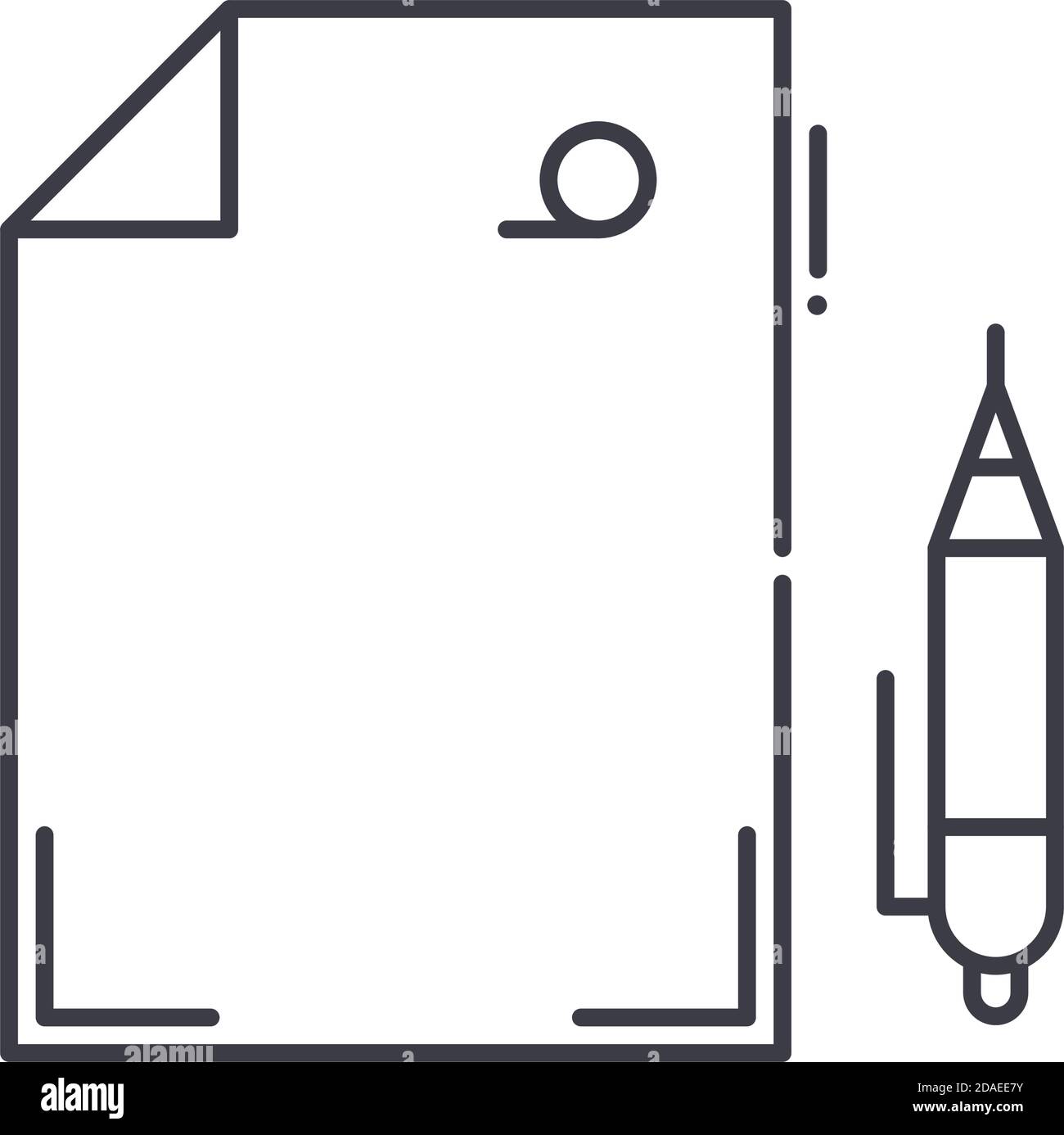 Blank document icon, linear isolated illustration, thin line vector ...