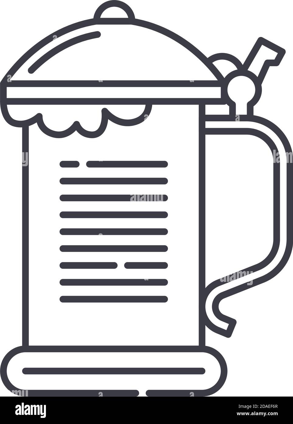 Beer steins icon, linear isolated illustration, thin line vector, web ...