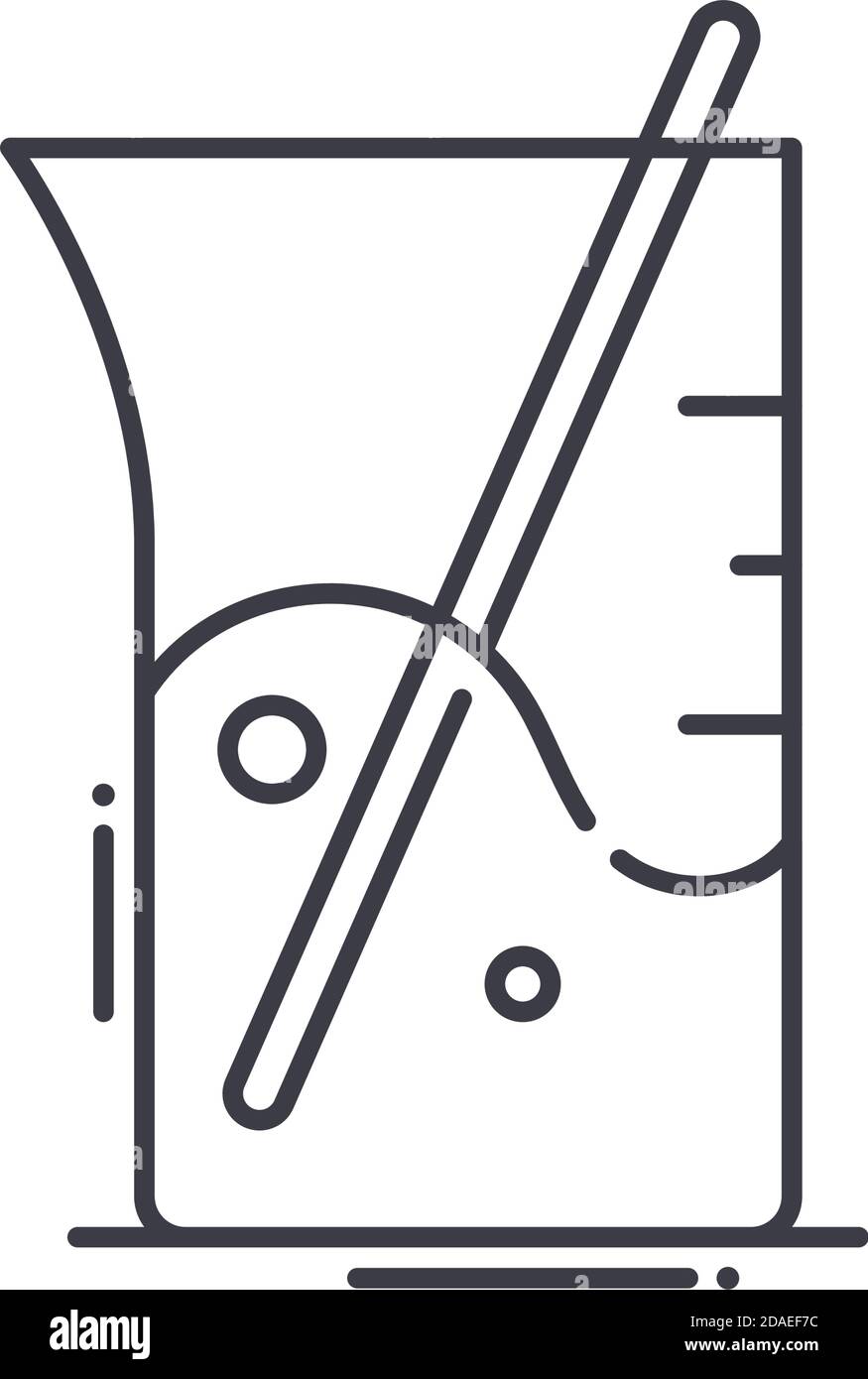 Beaker icon, linear isolated illustration, thin line vector, web design ...