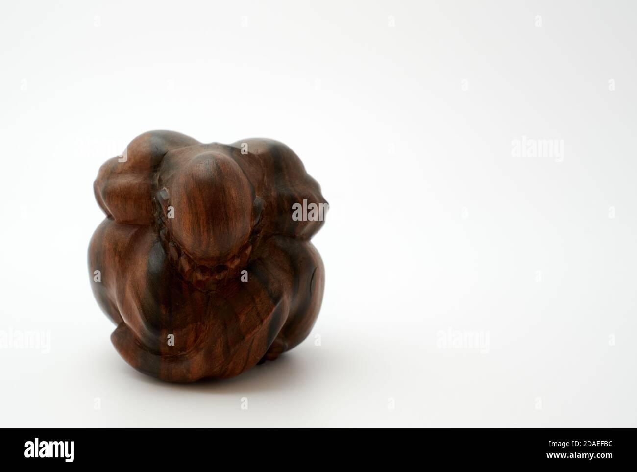 Wooden buddha statue. The weeping buddha on white background Stock ...