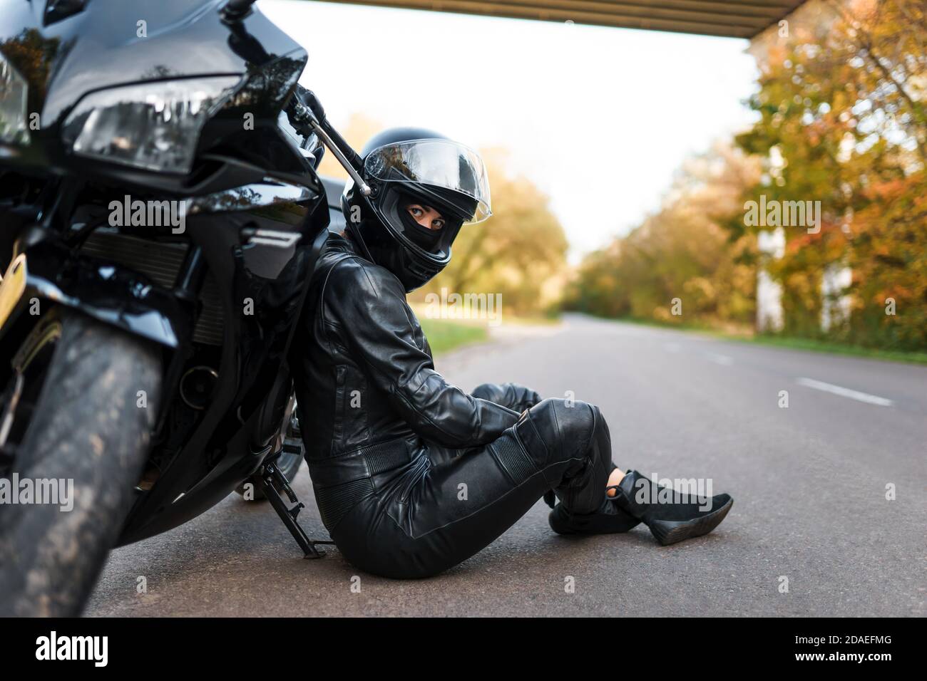 Leaning Motorcycle Race Girl