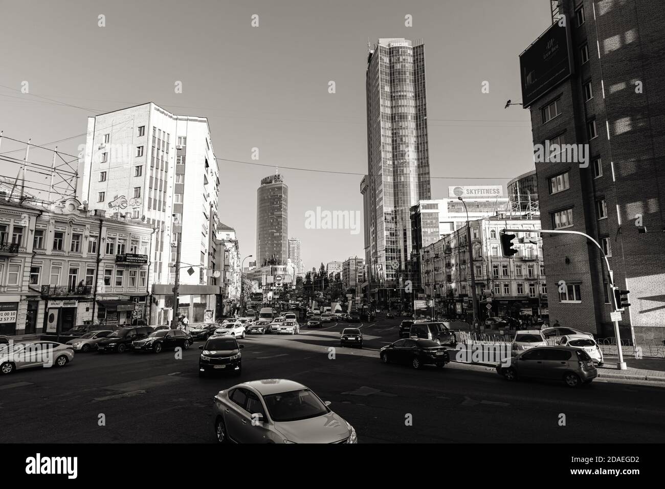 Kyiv, Ukraine - May. 03, 2017: Street scene in Kyiv, the capital of ...