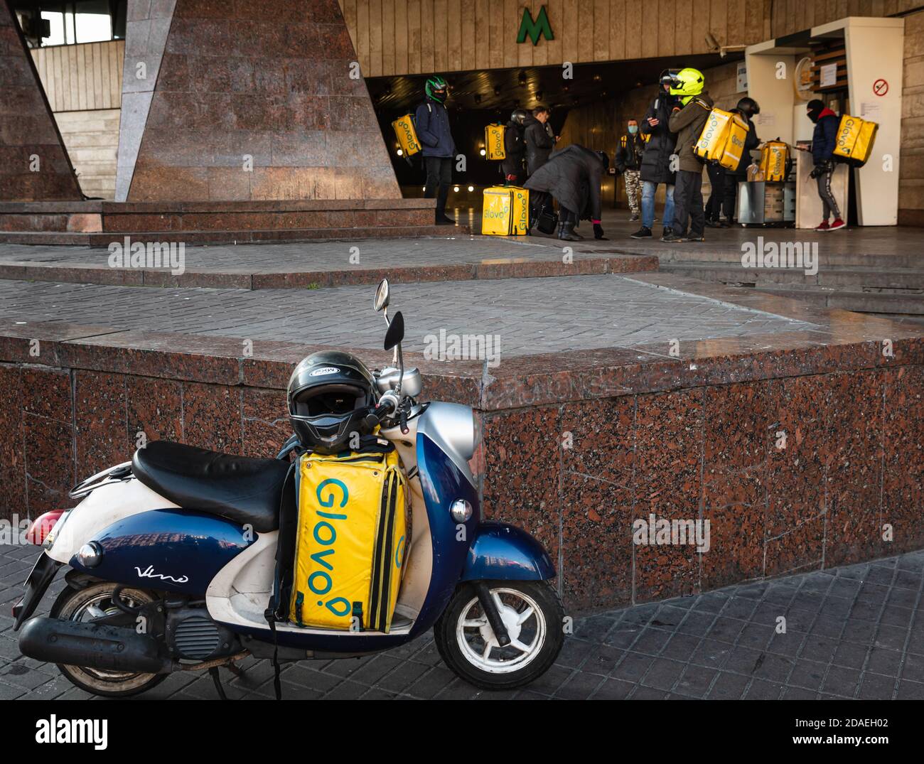 Glovo food delivery couriers hi-res stock photography and images - Alamy