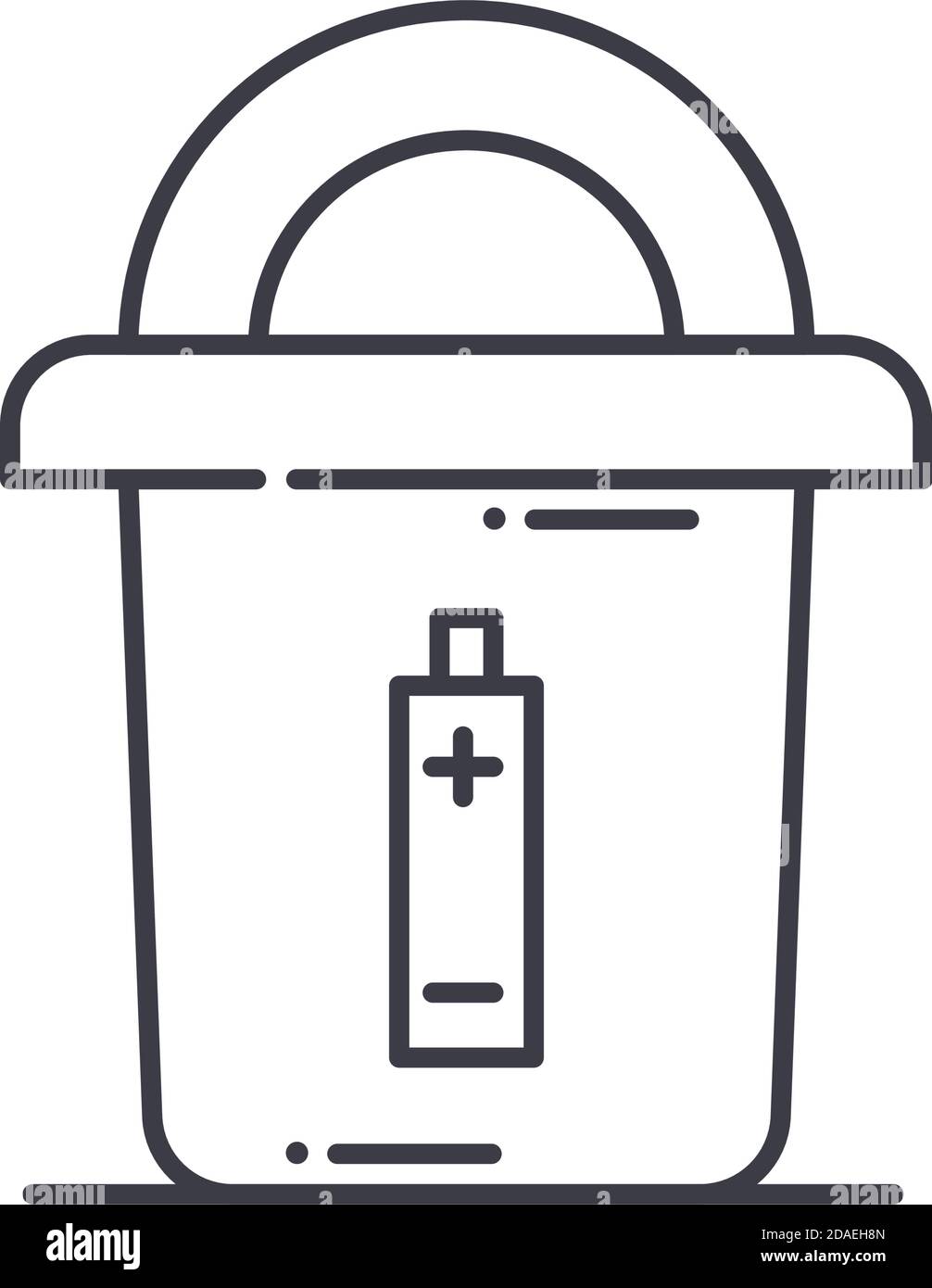 Battery recycle icon, linear isolated illustration, thin line vector ...