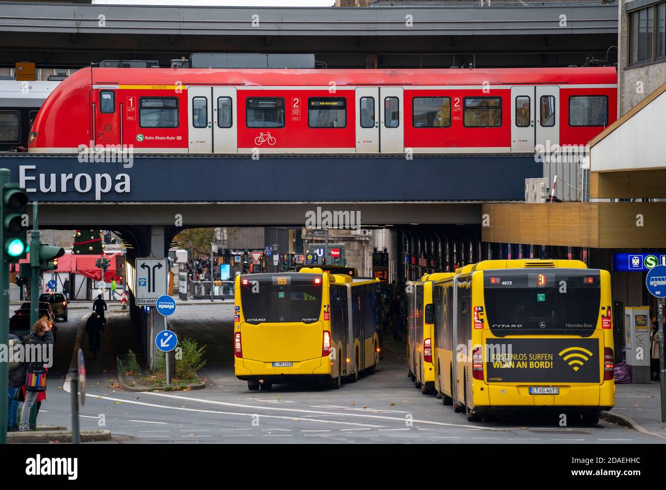 Main railway and bus station in Essen, interface between the various ...