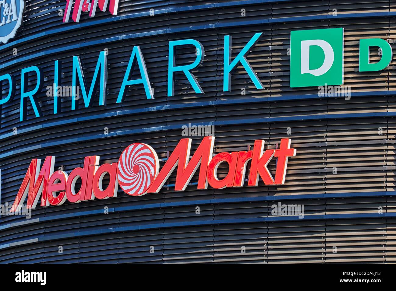Berlin, Germany - September 17, 2020: Advertising space with different ...
