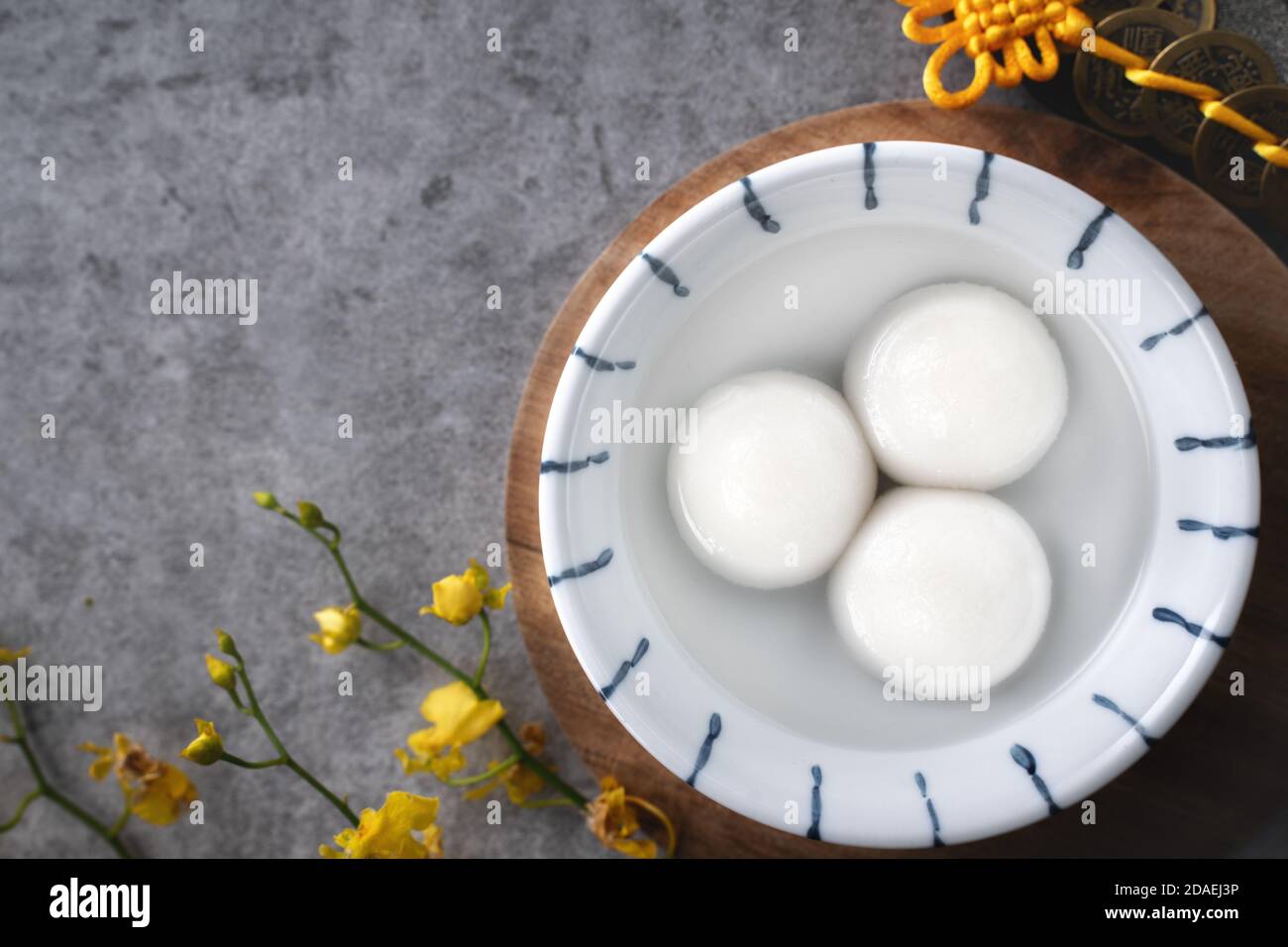 Top view of big tangyuan yuanxiao (glutinous rice dumpling balls) for ...