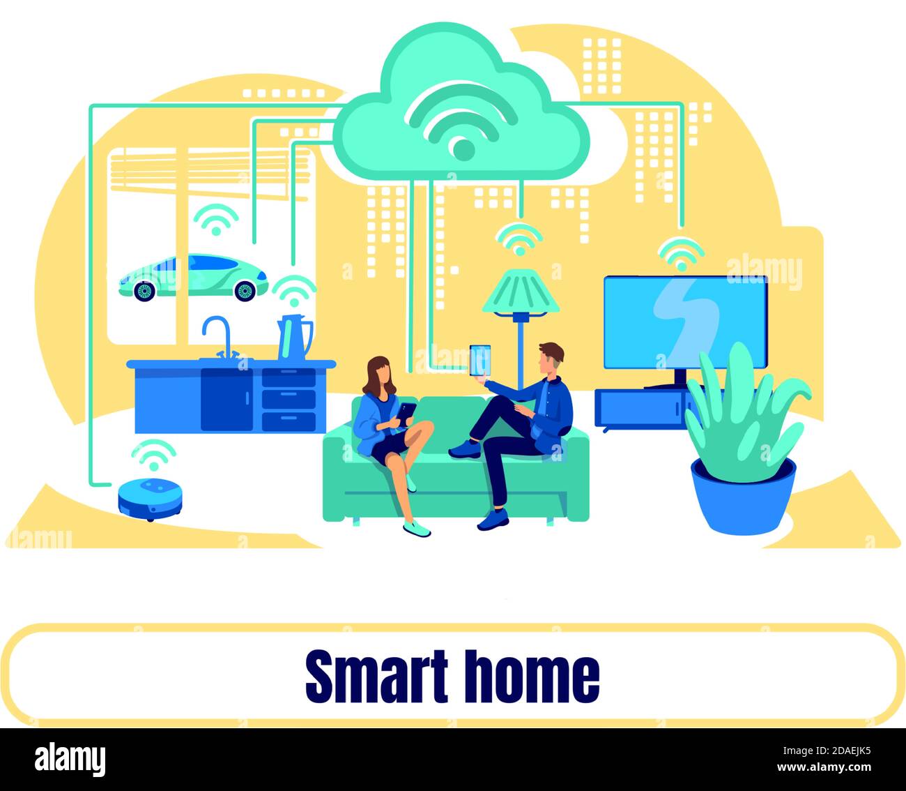 Smart grid flat concept vector Stock Vector Image & Art - Alamy