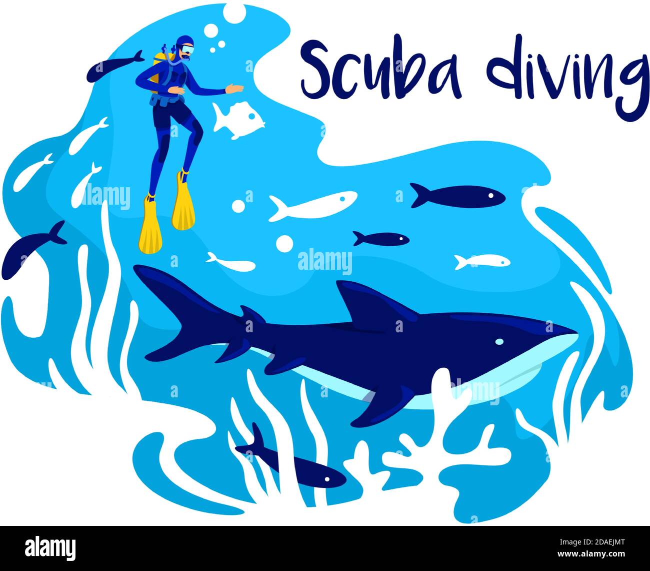 Snorkeling in ocean 2D vector Stock Vector Image & Art - Alamy