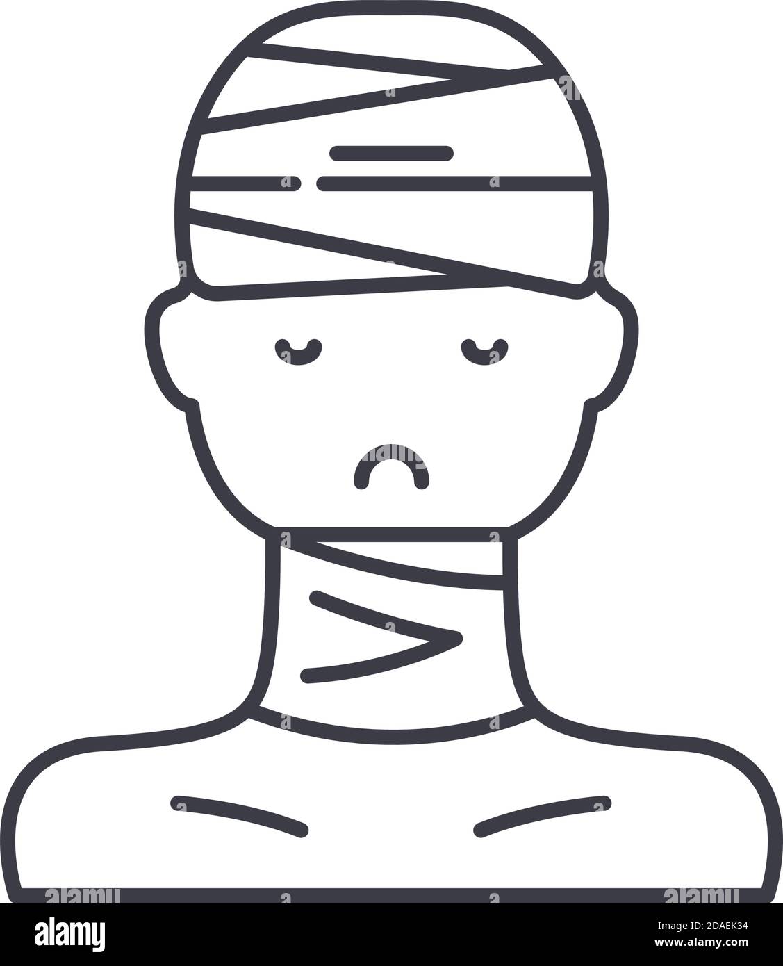 Be hurt icon, linear isolated illustration, thin line vector, web ...