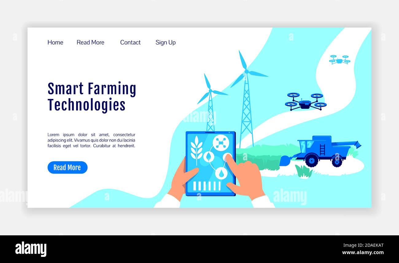 Smart farming technologies homepage Stock Vector Image & Art - Alamy