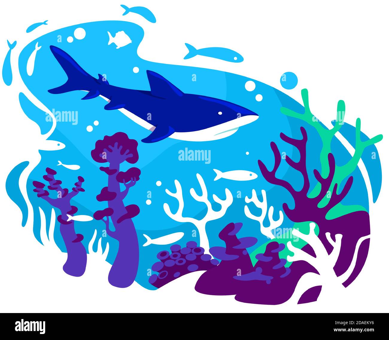 Coral reef 2D vector web banner, poster Stock Vector Image & Art - Alamy