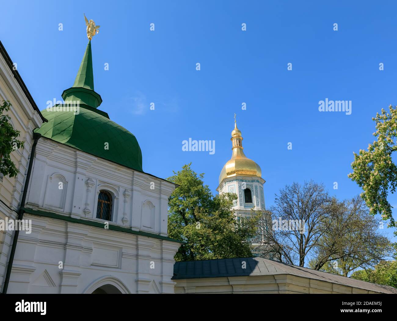 Kyiv in spring time. Saint Sophia Cathedral in Kyiv is an outstanding ...