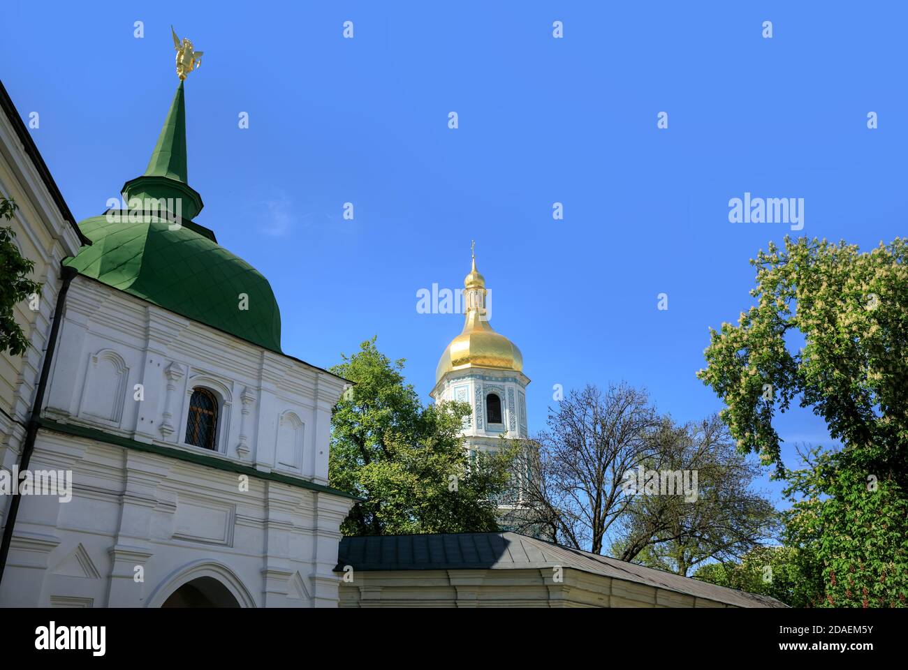 Kyiv in spring time. Saint Sophia Cathedral in Kyiv is an outstanding ...