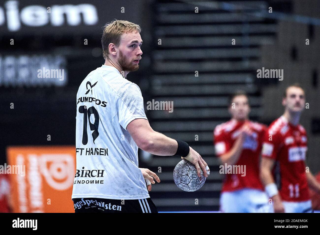 Aalborg, Denmark. 11th Nov, 2020. Rene Toft Hansen (19) of Bjerringbro ...