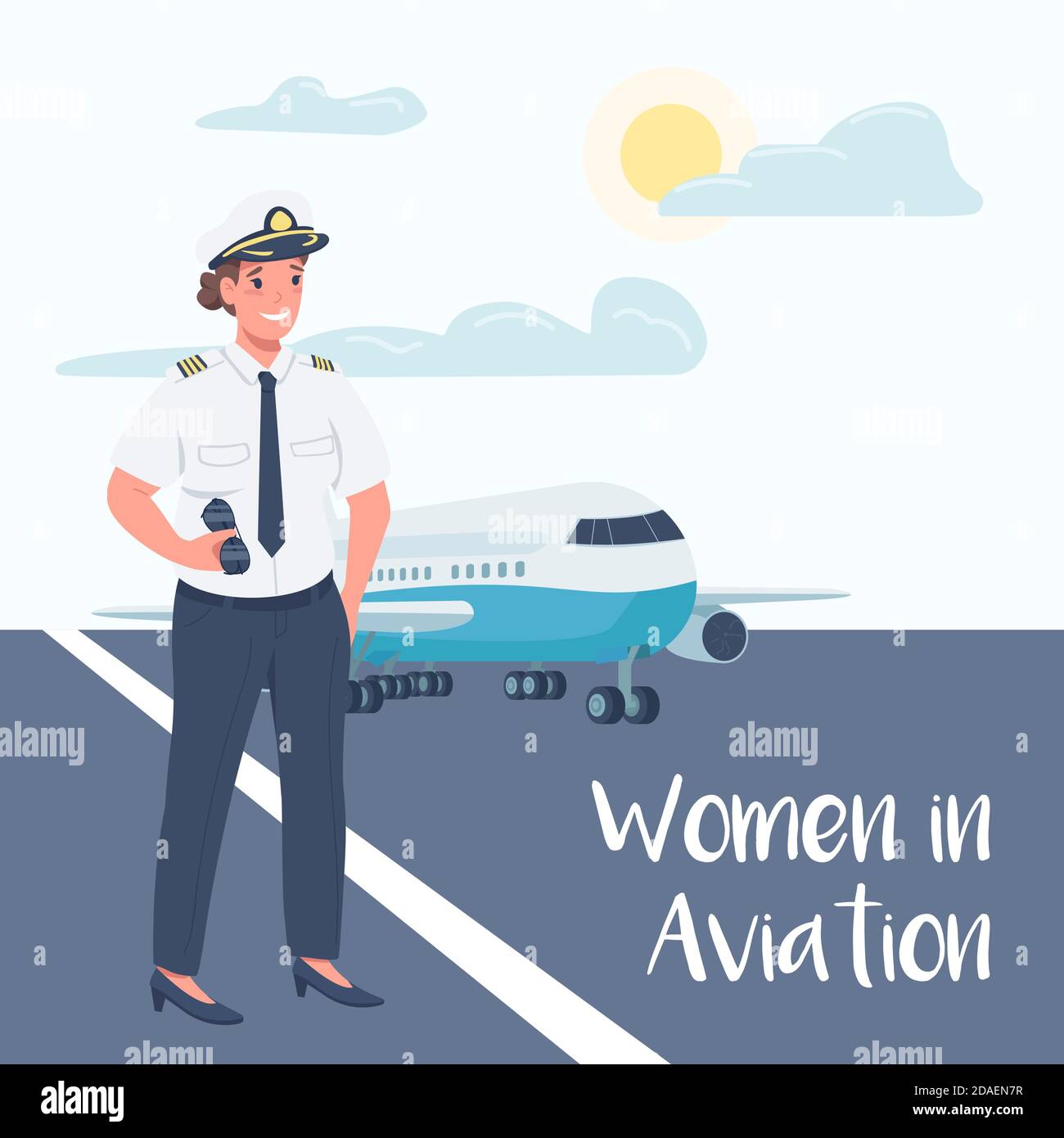 Female airport worker airplane Stock Vector Images - Alamy