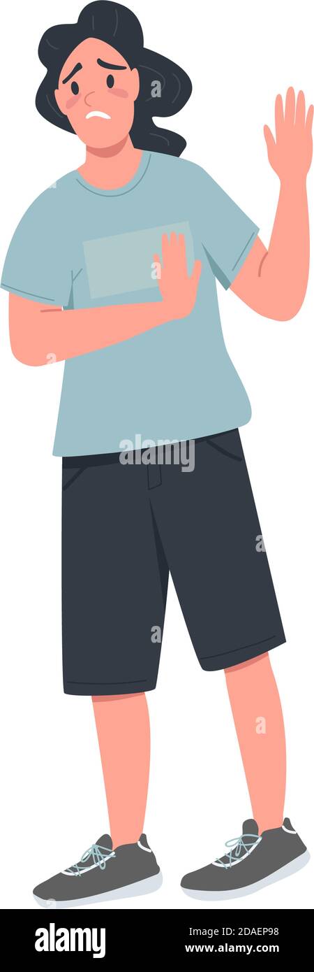 Refusing man flat color vector faceless character Stock Vector Image ...