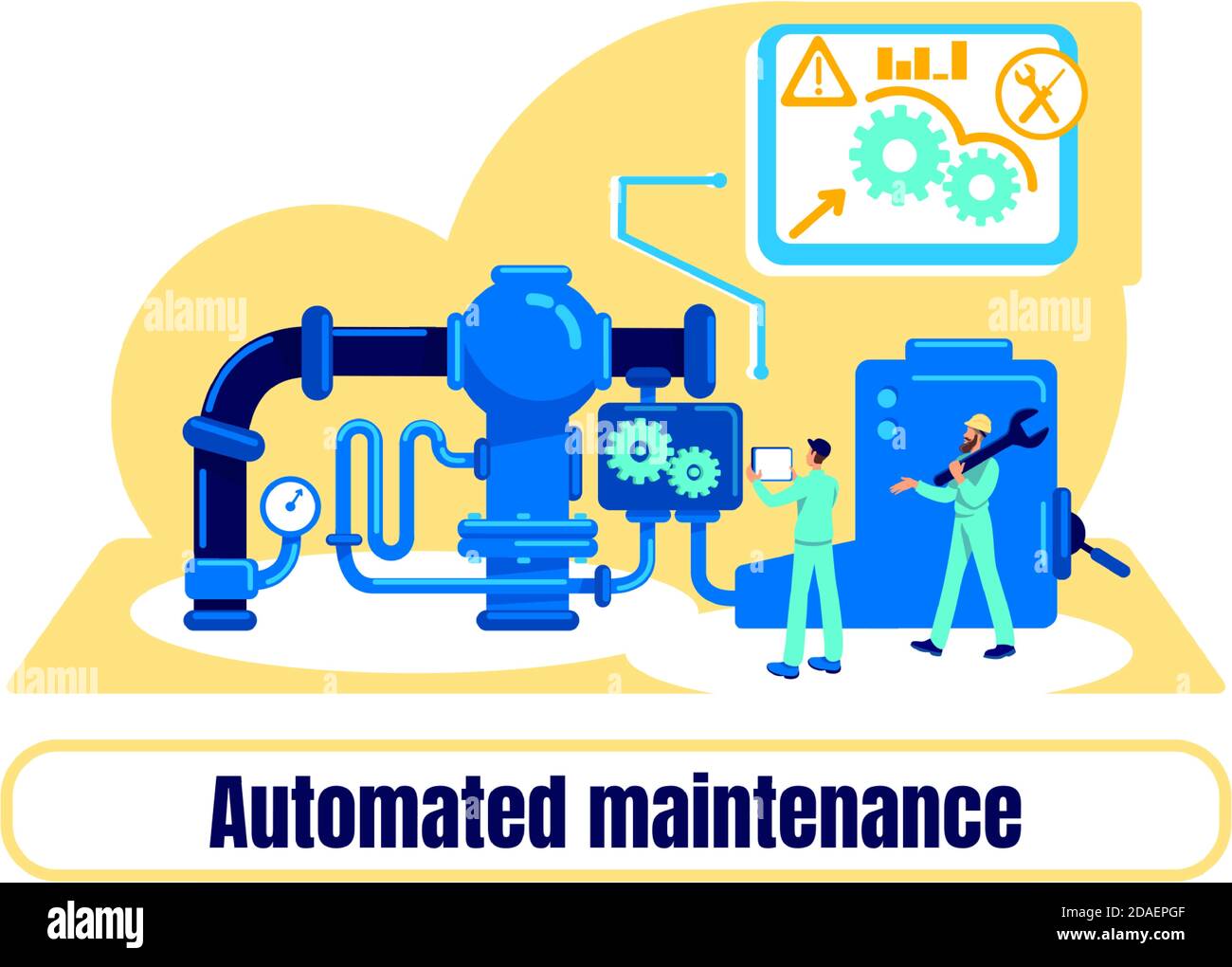 Computerized machinery flat concept Stock Vector Image & Art - Alamy