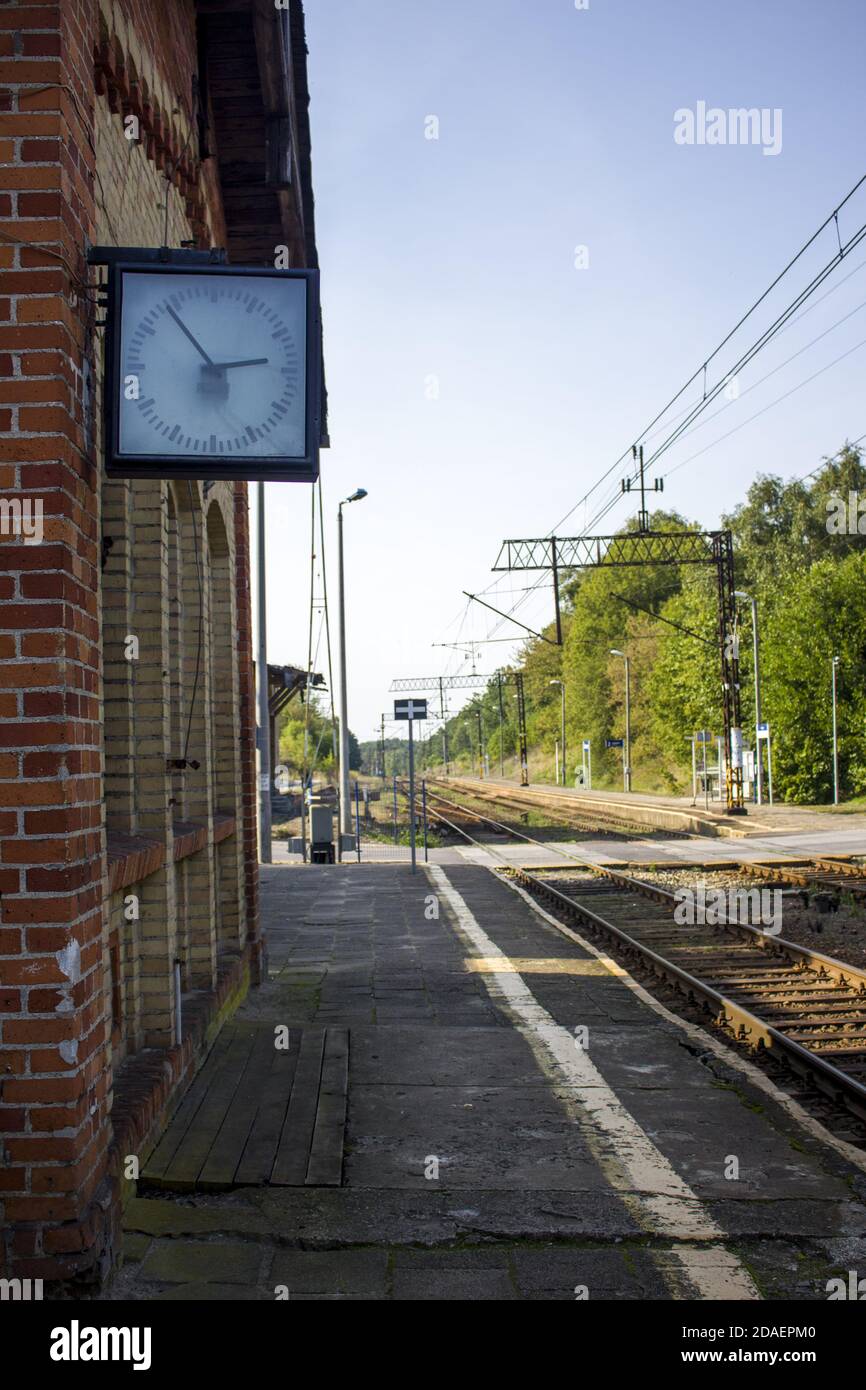 Old clock at the train station Stock Photo - Alamy