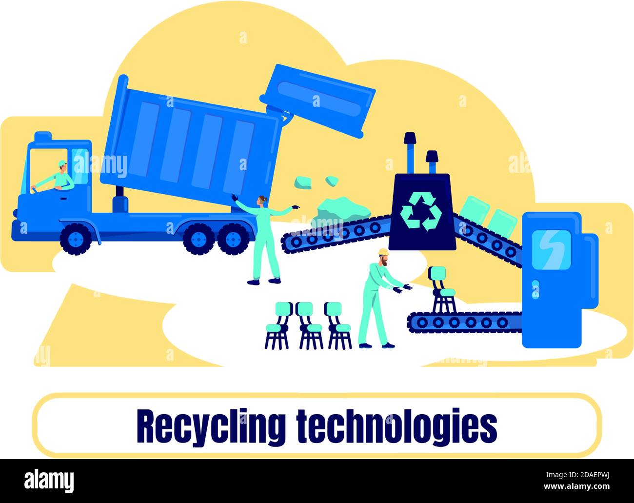 Recycling plant conveyor Stock Vector Images - Alamy