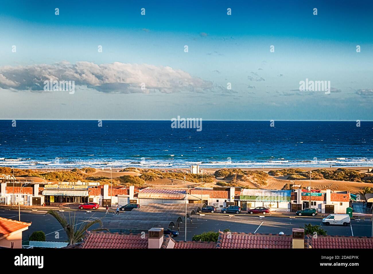 View of Beach in Playa del Ingles, Maspalomas, Gran Canaria, Spain. HDR Stock Photo - Alamy