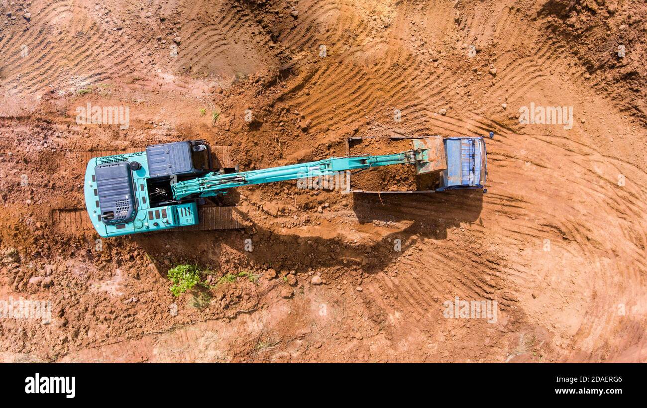 Backhoe on the construction site Stock Photo - Alamy