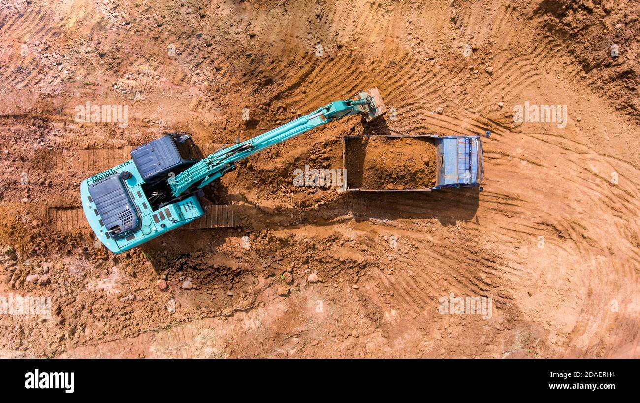 Backhoe on the construction site Stock Photo - Alamy